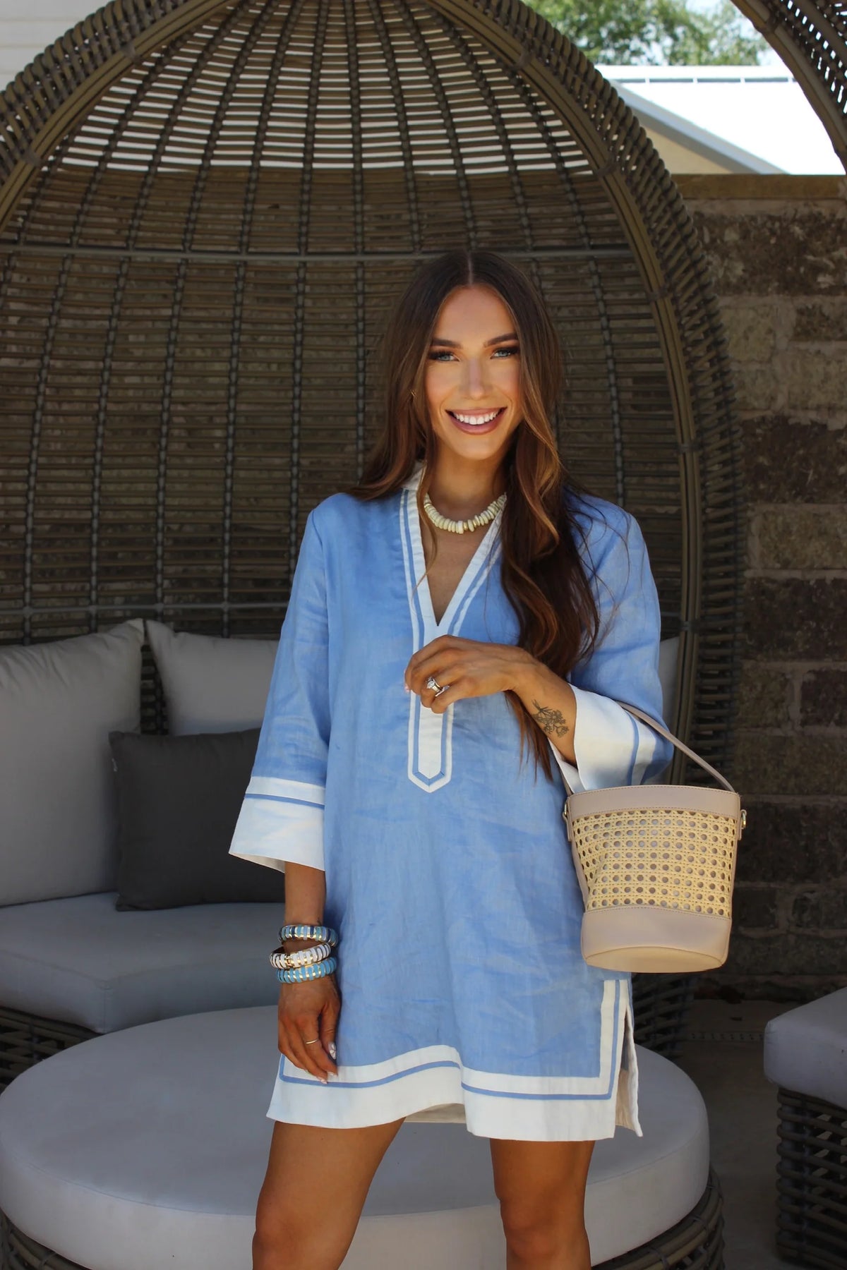 Harper Baby Blue Mini Dress — Extremely Refined Boutique