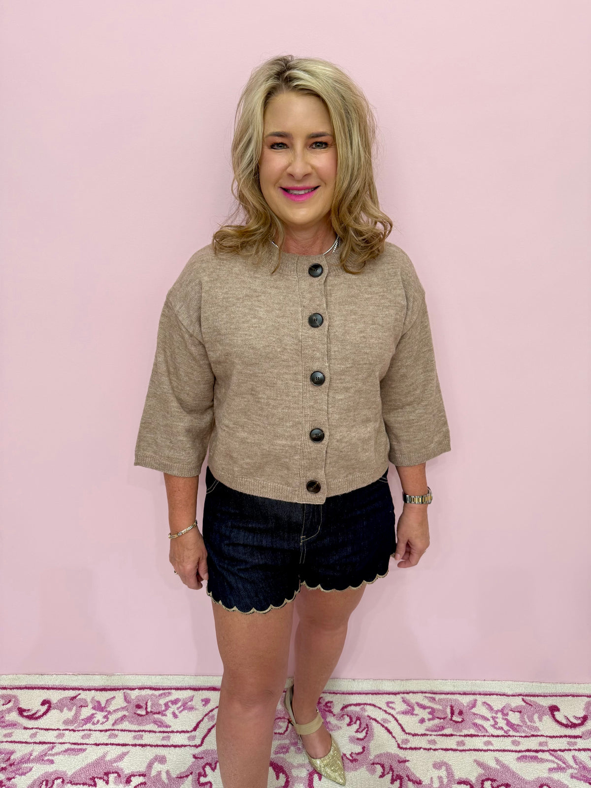 Chaney Scallop Embroidery Short — Extremely Refined Boutique
