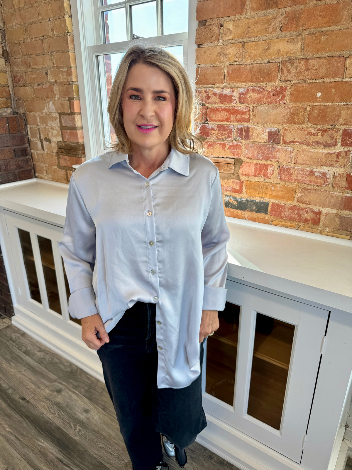 Smith Button Down Silver — Extremely Refined Boutique