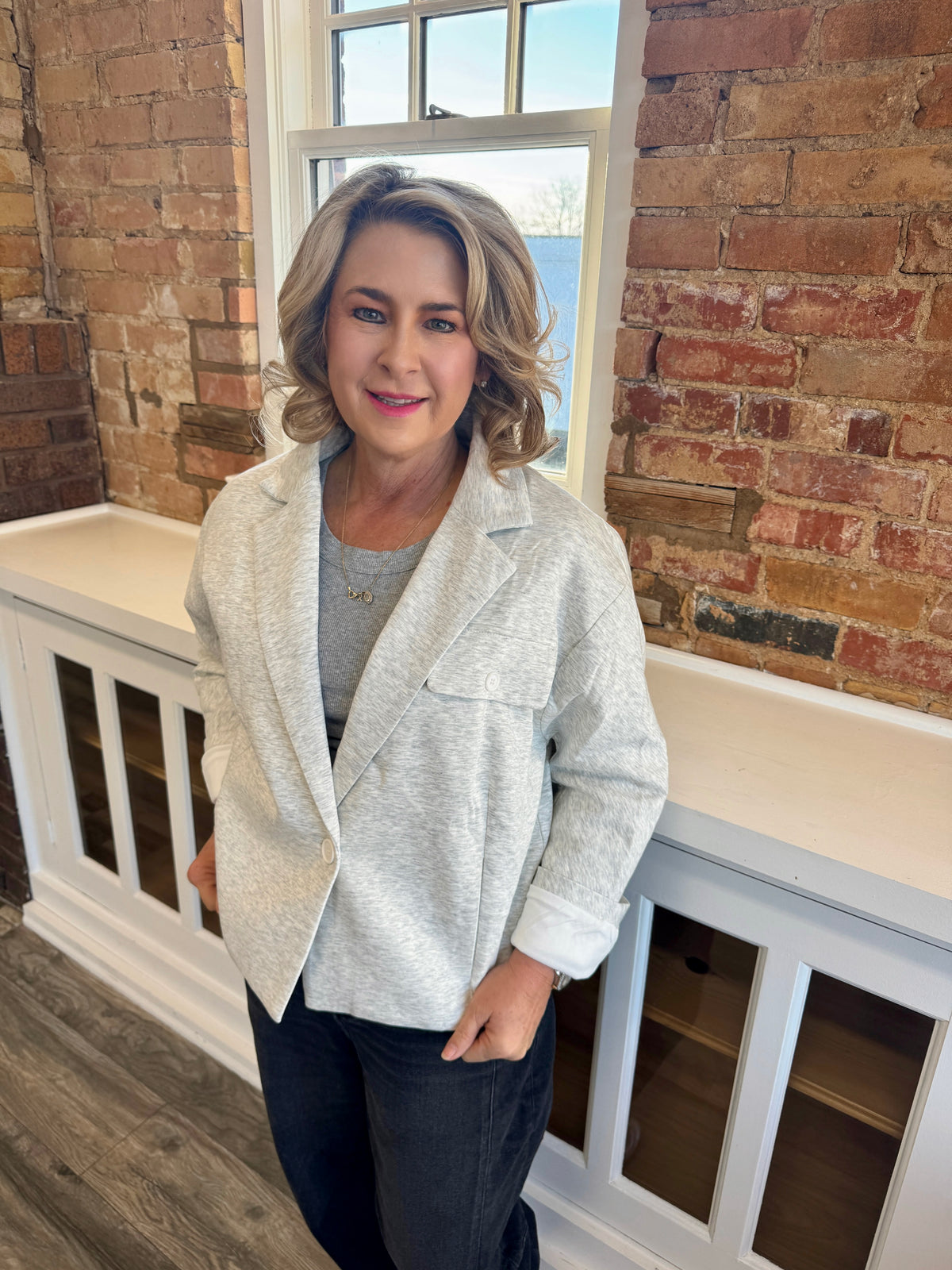 Scuba Button Blazer — Extremely Refined Boutique